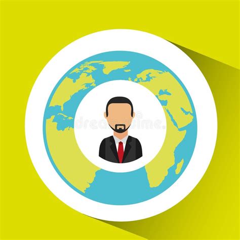 Businessman Social Media World Map Stock Vector Illustration Of Email Network 81232017