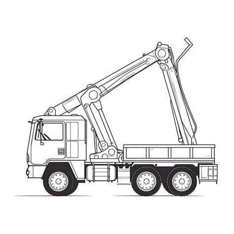 Premium Ai Image A Drawing Of A Crane Truck With A Crane On The Back