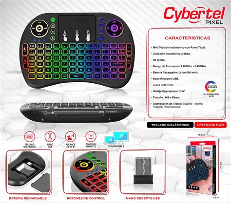 Mini Teclado Inalámbrico Cybertel Cyb k Touch Blue Planet Technology