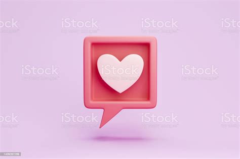 분홍색 배경의 하트 아이콘처럼 소셜 미디어 개념의 상징처럼 3d 일러스트레이션 0명에 대한 스톡 사진 및 기타 이미지 0명 3차원 형태 Health Istock