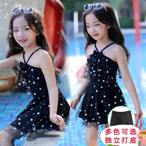 儿童泳衣女孩中大童2024新款超仙公主裙连衣裙分体平角可爱洋气潮 虎窝淘