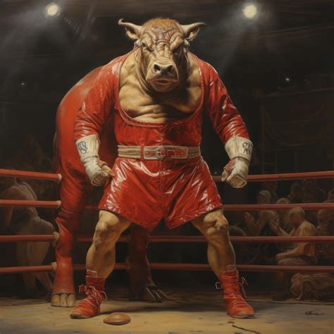 Premium Photo The Ferocious Bull Captivating Oxheaded Boxer Strikes A