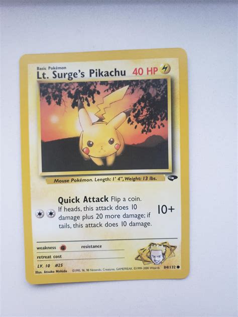 Lt Surges Pikachu R Pokemoncardvalue