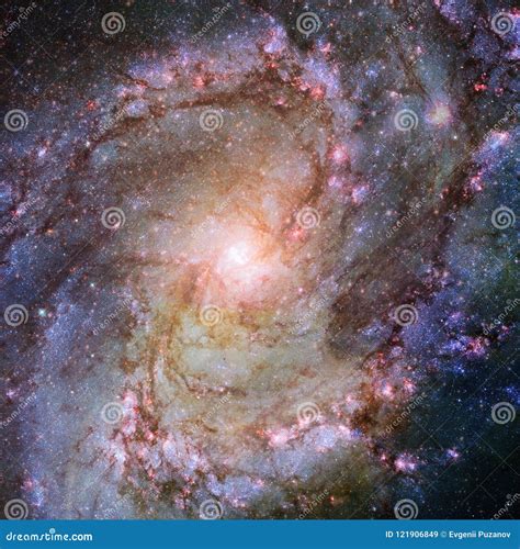 Shining Spiral Galaxy Elements Of This Image Furnished By NASA Stock