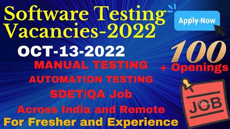 Software Testing Vacancies Qa Jobs Vacancysdet Automation Job