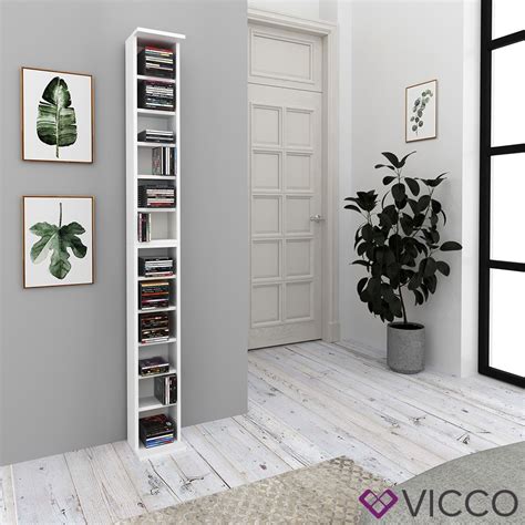 Полка-стеллаж для CD DVD Vicco, 12 отсеков, белая – фото, отзывы ...