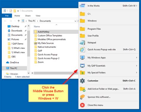 How Do I Display The Quick Access Popup Menu Quick Access Popup