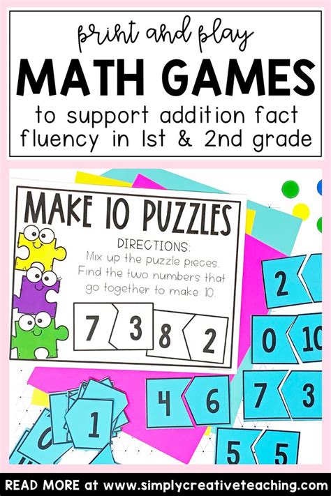 Printable Addition Fact Fluency Games