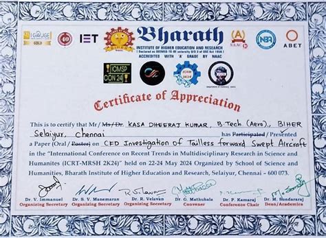 Dheeraj Kumar Kasa On Linkedin Icrtmrsh2k24 Aerospaceengineering