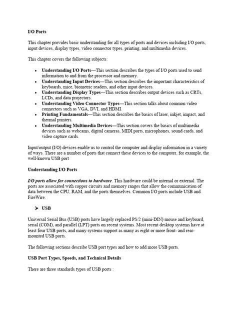 ports pdf usb bluetooth