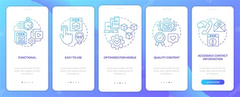 Premium Vector Great Website Features Blue Gradient Onboarding Mobile