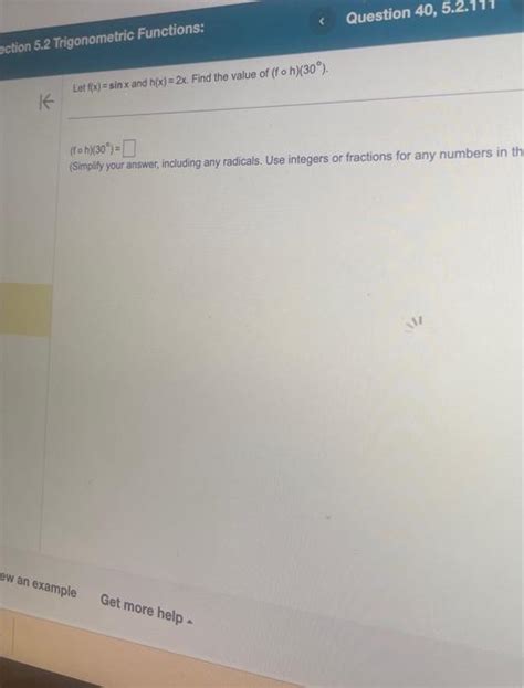 Solved Let F X Sinx And H X 2x Find The Value Of Chegg Com