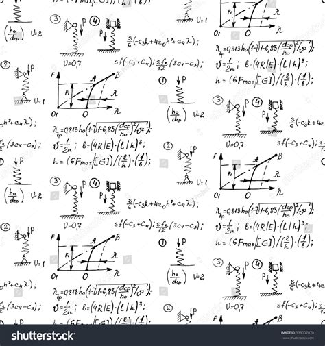 Physical Seamless Pattern Equations Figures Schemes Stock Vector Royalty Free 539007070