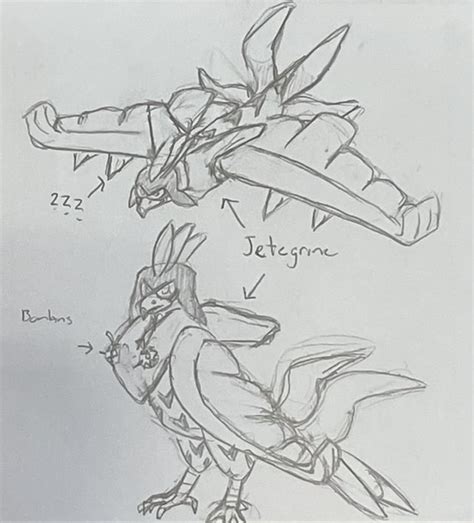 Sketched This Fakemon Based Off Of Jet Fighters And Peregrine Falcons