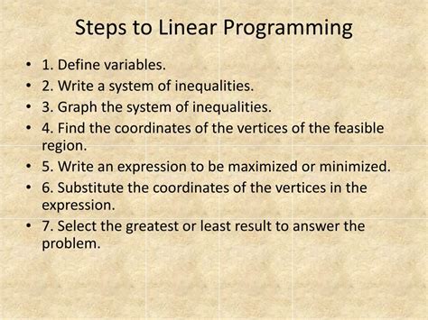 PPT Steps To Linear Programming PowerPoint Presentation Free Download ID