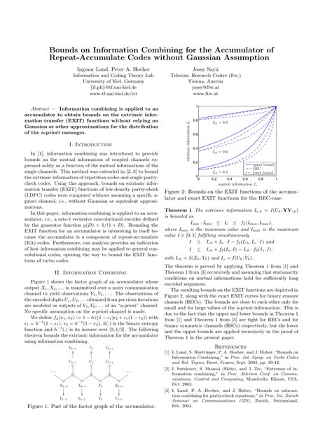 Pdf Bounds On Information Combining For The Accumulator Of Repeat