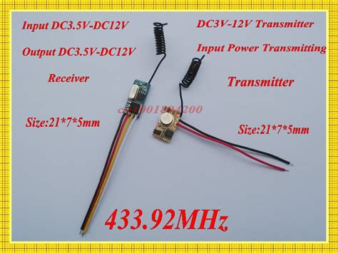 DC V DC V Mini Relay Receiver DC V DC V Transmitter PCB Power ON Transmitting V V V