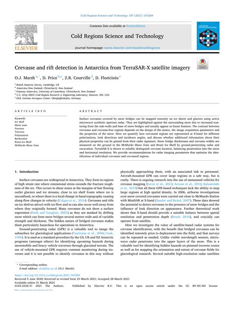 Pdf Crevasse And Rift Detection In Antarctica From Terrasar X