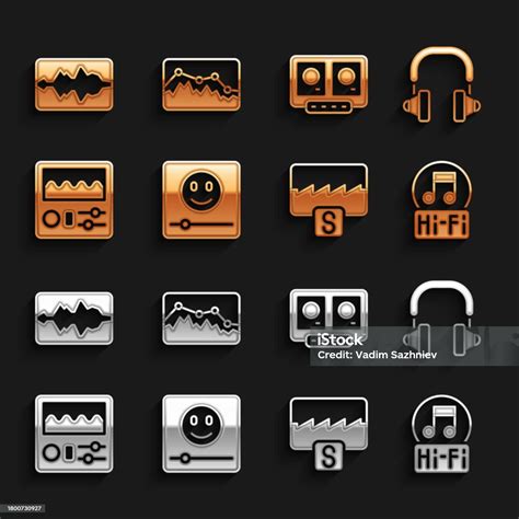음악 플레이어 헤드폰 음표 음색 웨이브 이퀄라이저 드럼 머신 Dj 리모컨 및 음악 믹싱 아이콘을 설정합니다 벡터 Dj에 대한 스톡 벡터 아트 및 기타 이미지 Istock