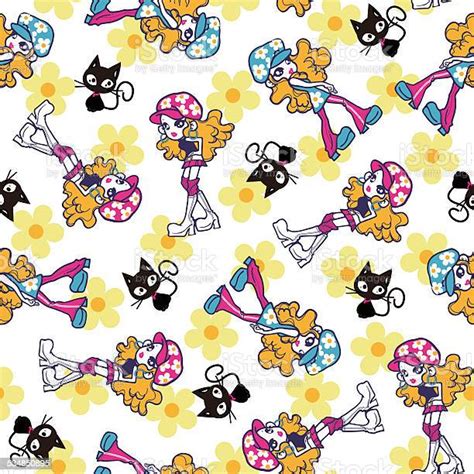 Pretty Girl Pattern Stock Illustration Download Image Now 2015