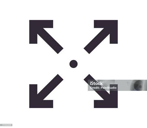 scaling symbol and sizing arrow icon simple outline stock illustration