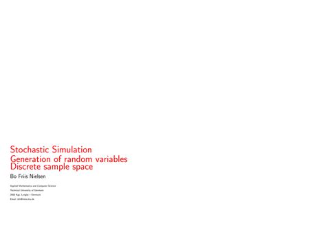 Slide Sampling From Discrete Distributions Stochastic Simulation Generation Of Random