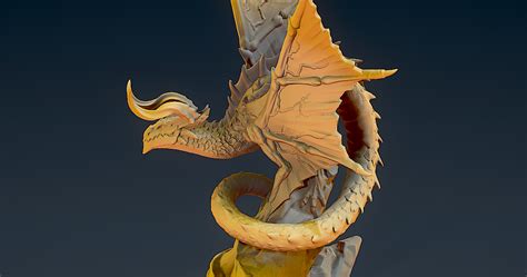 Yellow Dragon Statue Par Noah Thomas Téléchargez Gratuitement Un