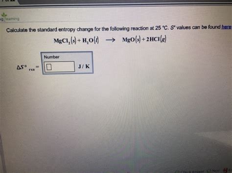Solved Calculate The Standard Entropy Change For The Chegg