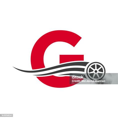 스포츠 자동차 편지 G 자동차 자동차 수리 로고 디자인 개념 운송 타이어 아이콘 벡터 템플릿 Brand Name Domestic Car에 대한 스톡 벡터 아트 및 기타