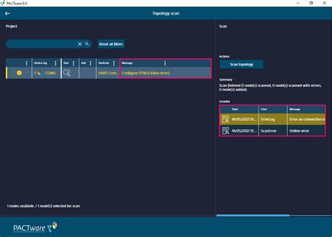 Configuration Software For Field Instruments Topology Scan