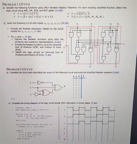 Solved PROBLEM 1 30 PTS A Simplify The Following Chegg