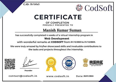 Codsoft Cip Webdevelopment Intership Manish Kumar Suman