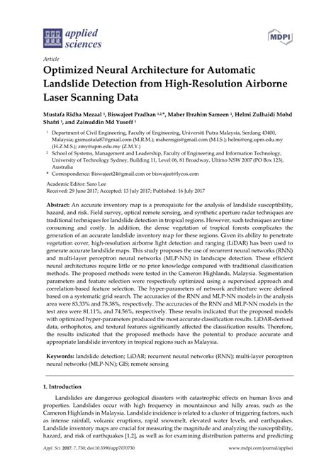 Pdf Optimized Neural Architecture For Automatic Landslide Detection