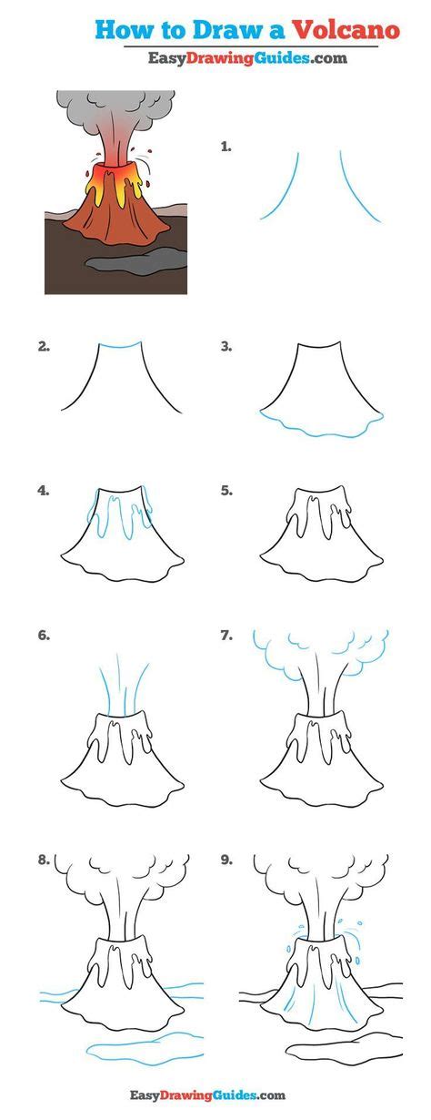 How To Draw A Volcano Really Easy Drawing Tutorial Drawing