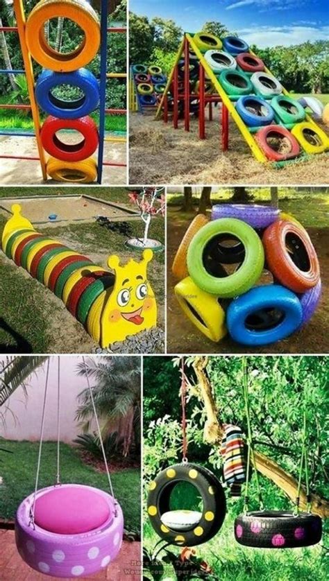 Cómo convertir neumáticos viejos en juegos de parque infantil