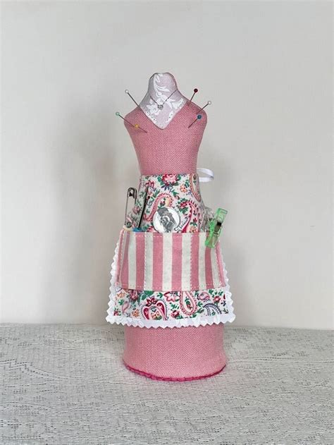 Handmade Mannequin Pin Cushion Dress Form Pin Cushion Vintage Fabric