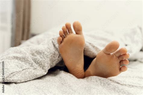 Beautiful Legs In Bed Sexy Legs Of A Girl Lying In Bed Feet Under The