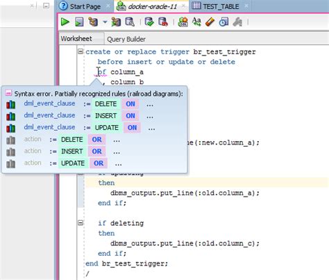datagrip issues bugs all around oracle create trigger command ides