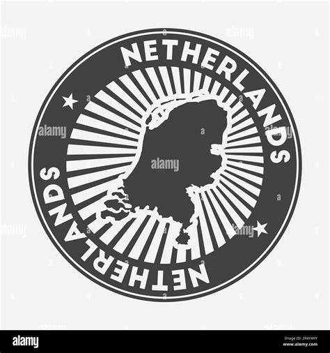 Netherlands Round Logo Vintage Travel Badge With The Circular Name And