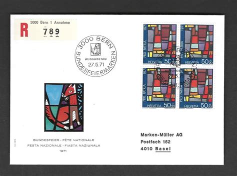 FDC Einschreiben Pro Patria Viererblock 1971 Kaufen Auf Ricardo