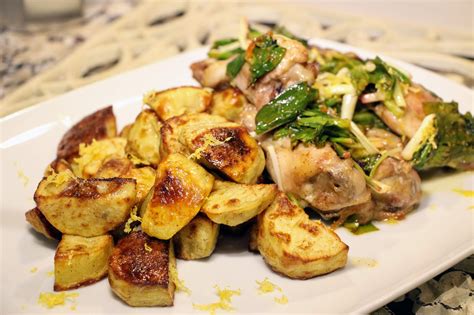 Homemade Roasted Taters And Wings With Ramps And Lemon Rfood