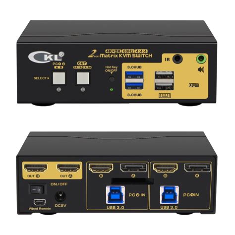 Ckl 2x2 Matrix Displayport Hdmi Kvm Switch Dual Monitor Usb 30 4k 60