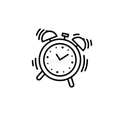 Alarm Clock Ringing Minimalist Icon Black Outline Pictogram Desktop