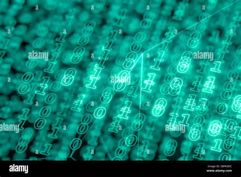Digital Binary Data And Streaming Binary Code Background D Rendering Computer Digital Drawing