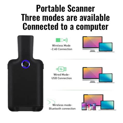 Hc101d 2d Bluetooth Barcode Scanner Wireless Back Clip Phone Barcode Reader Spec Side