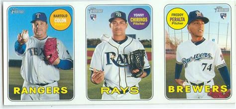 Jameson Taillon Freddy Peralta Bartolo Colon Yonny Chirinos Baseball Card Box Topper 2018 Topps