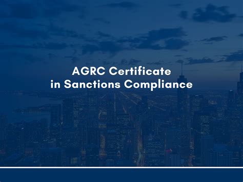 AGRC Launches New Certificate In Sanctions Compliance European Institute Of Management And Finance