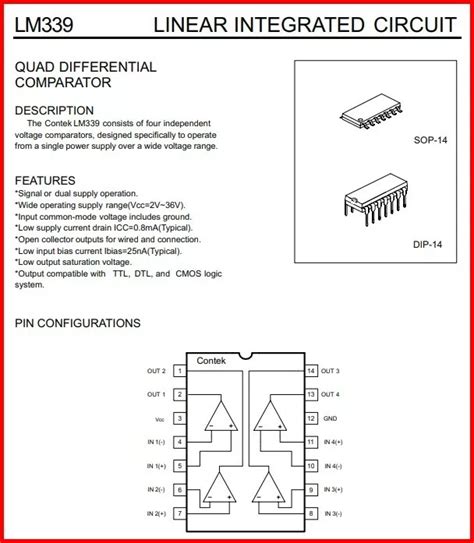 Lm339 Voltage Comparator Pinout Features Circuit 45 Off