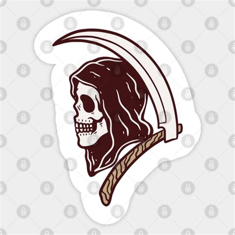 Grim Reaper Skull Grim Reaper Death Sticker Teepublic