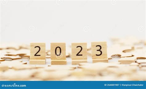 Happy New Year 2023 Background Banner Two Thousand Twenty Three Year Numbers On Wooden Blocks